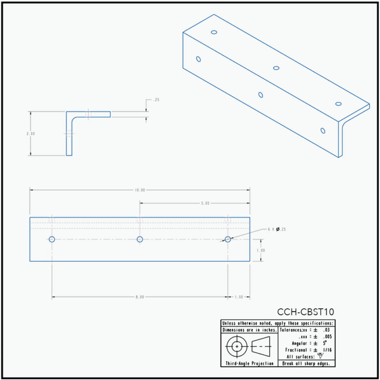 CounterBalance Stair Tread Bracket - Powdercoated Black